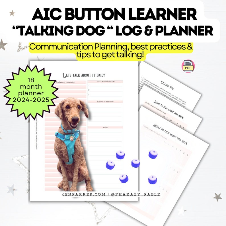 18 Month Printable Talking Pet Button Teaching Guide Book AIC Teach ...