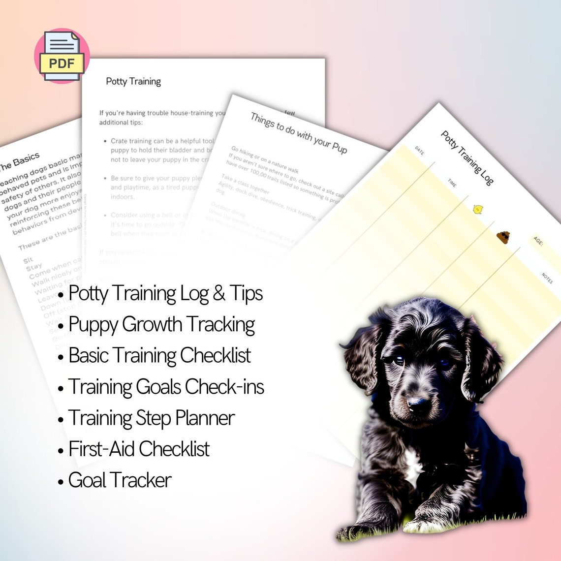 Puppy Parent Planner Potty Training, Trick Ideas, Enrichment Ideas ...