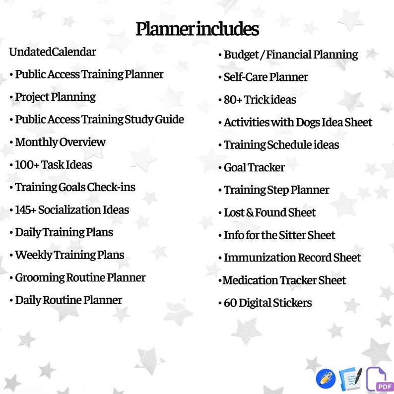Service Dog Training Planner | Socialization, Tasks,public Access ...