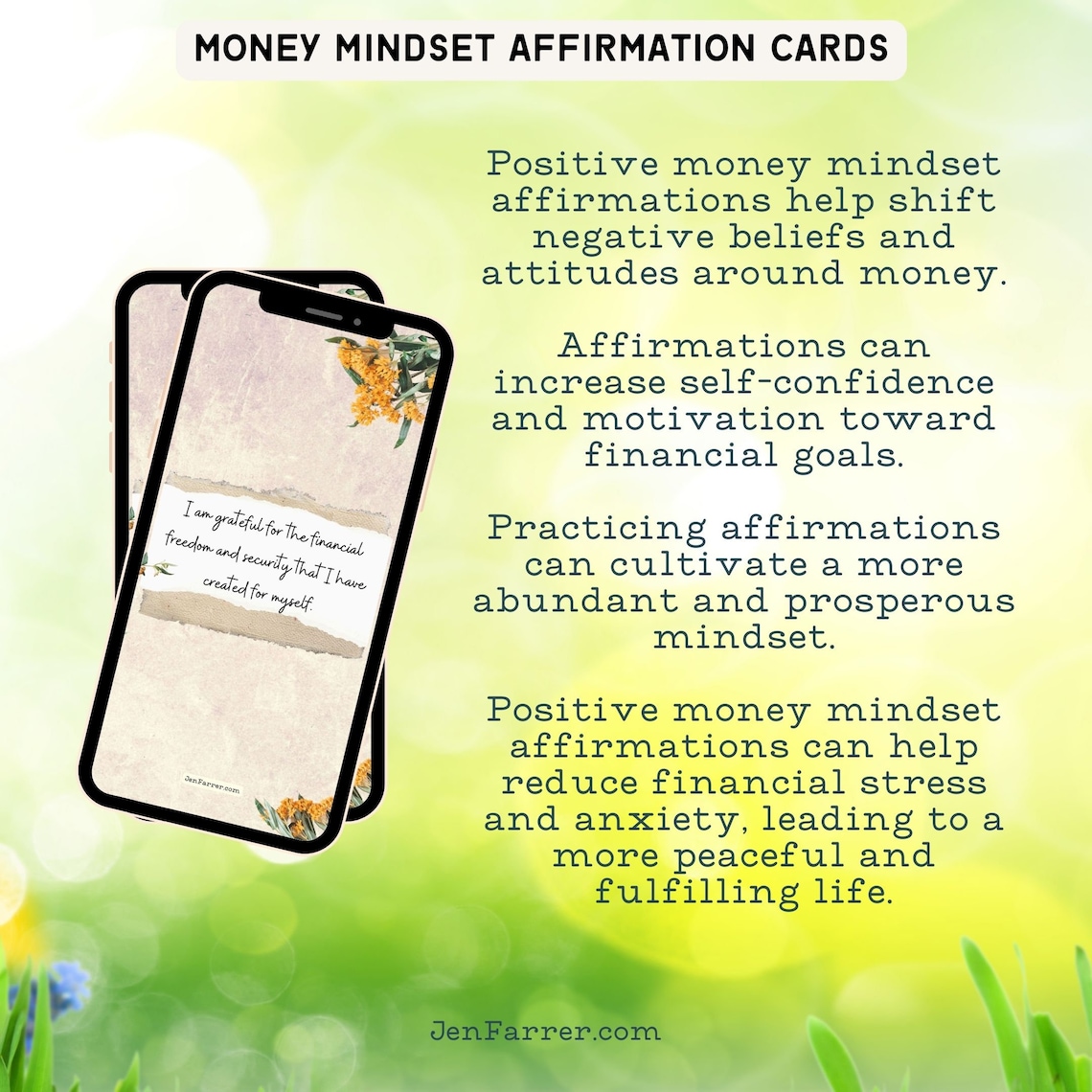 Positive Financial Mindset Affirmation Cards Prosperity Mindset Money ...