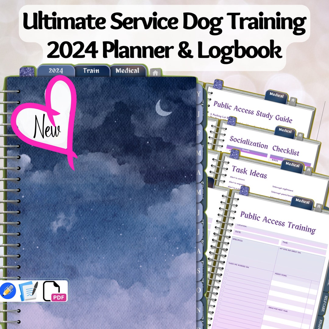 2024 Service Dog Training Planner & Log for Service Dog Handlers Who ...