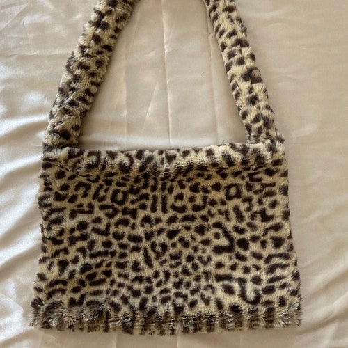 Small Fluffy Cheetah Print Bag Brown Animal Print Fuzzy - Etsy
