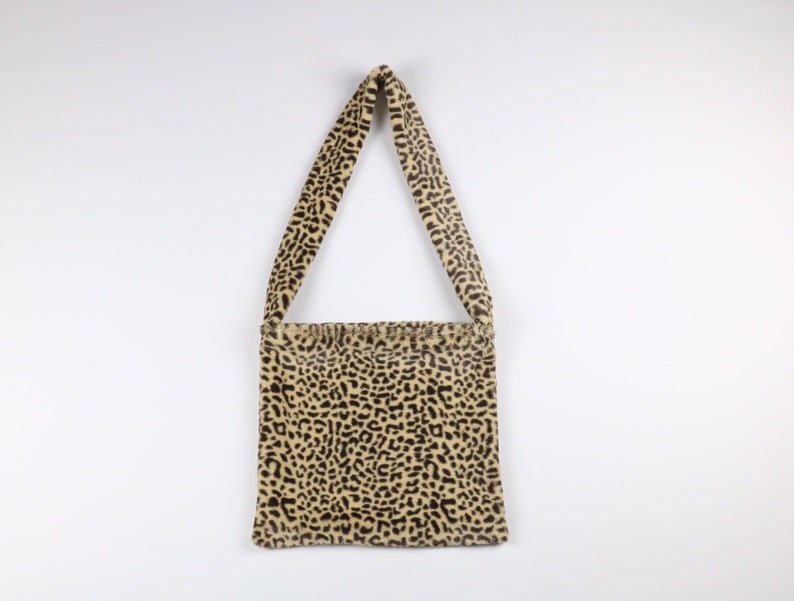 Medium Fluffy Cheetah Print Bag - Brown Animal Print Fuzzy Purse - Y2k ...