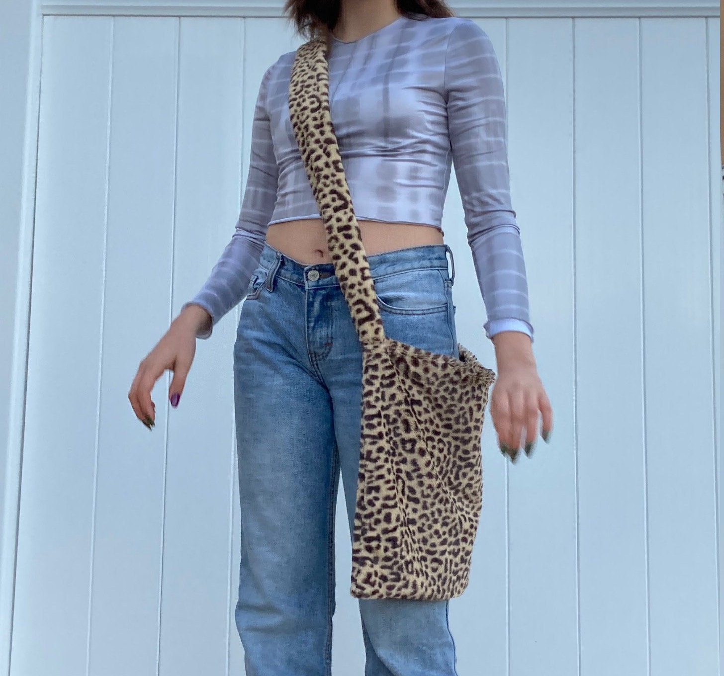 Large Fluffy Cheetah Print Bag - Cheetah Animal Print Fuzzy Purse - Y2k ...