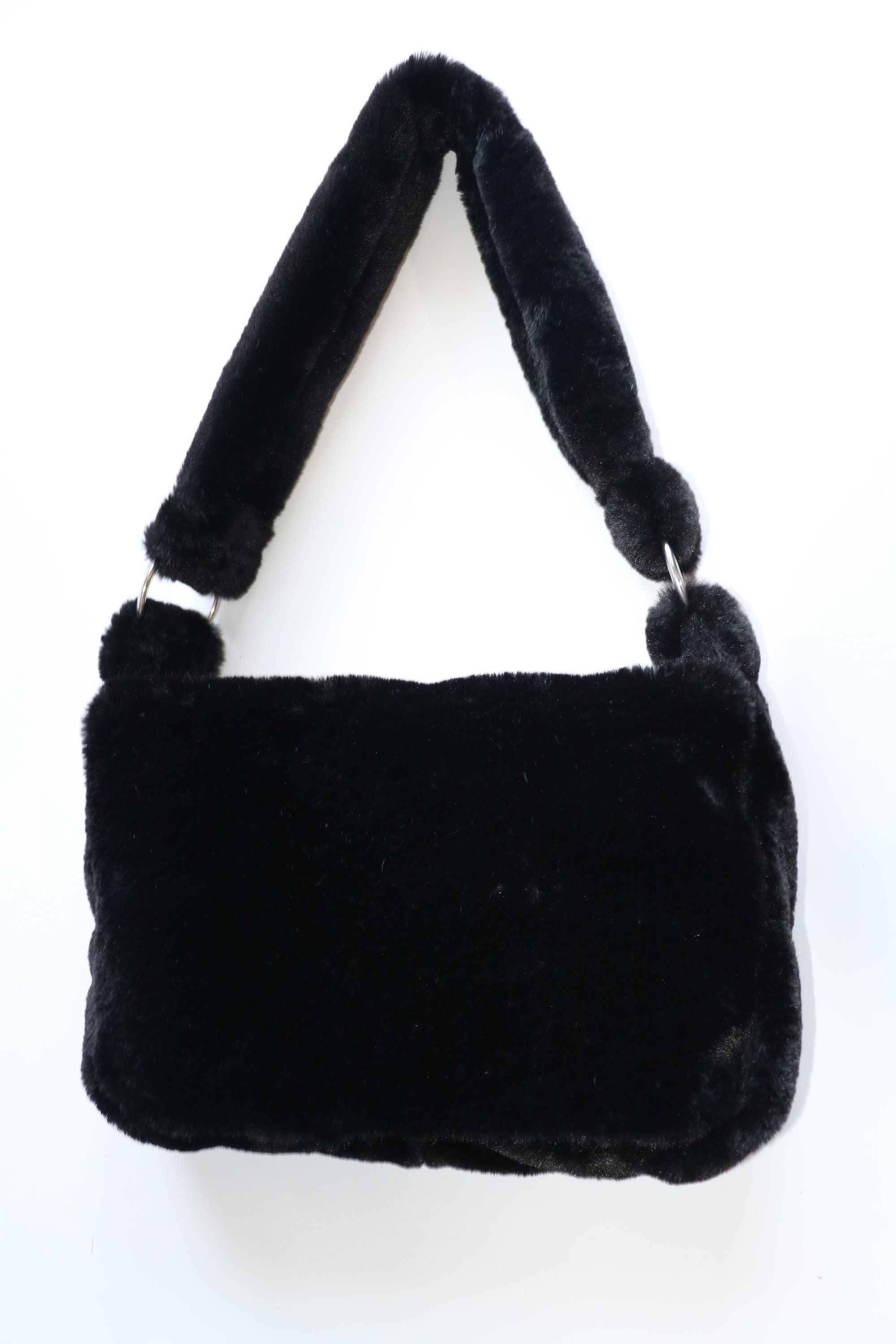 Fluffy Black Mini Bag Classic 90'S Mini Bag - Etsy