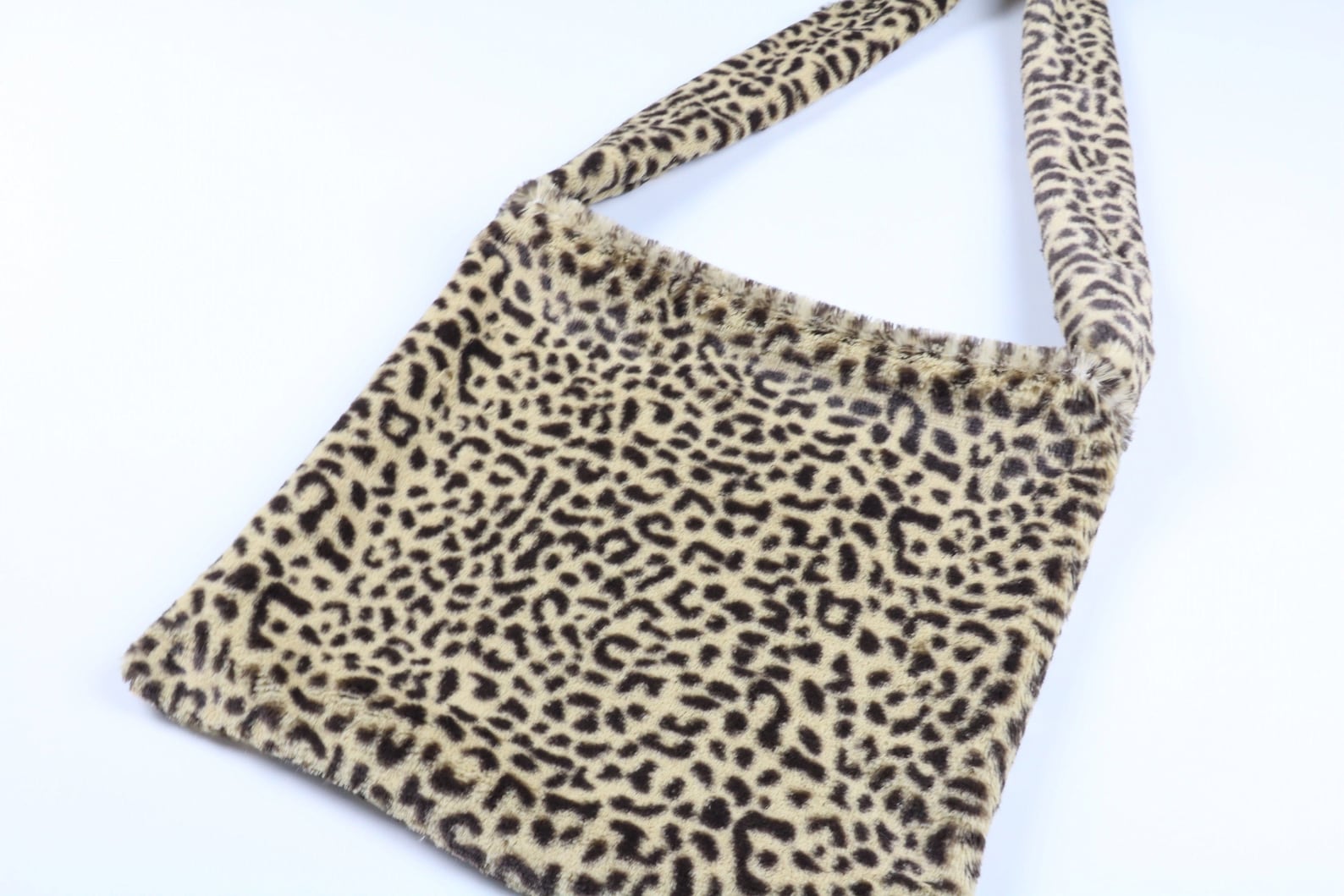 Medium Fluffy Cheetah Print Bag - Brown Animal Print Fuzzy Purse - Y2k ...