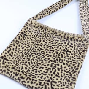 Medium Fluffy Cheetah Print Bag - Brown Animal Print Fuzzy Purse - Y2k ...