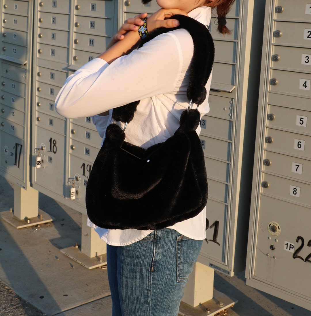 Fluffy Black Mini Bag - Classic 90'S Mini Bag - Etsy