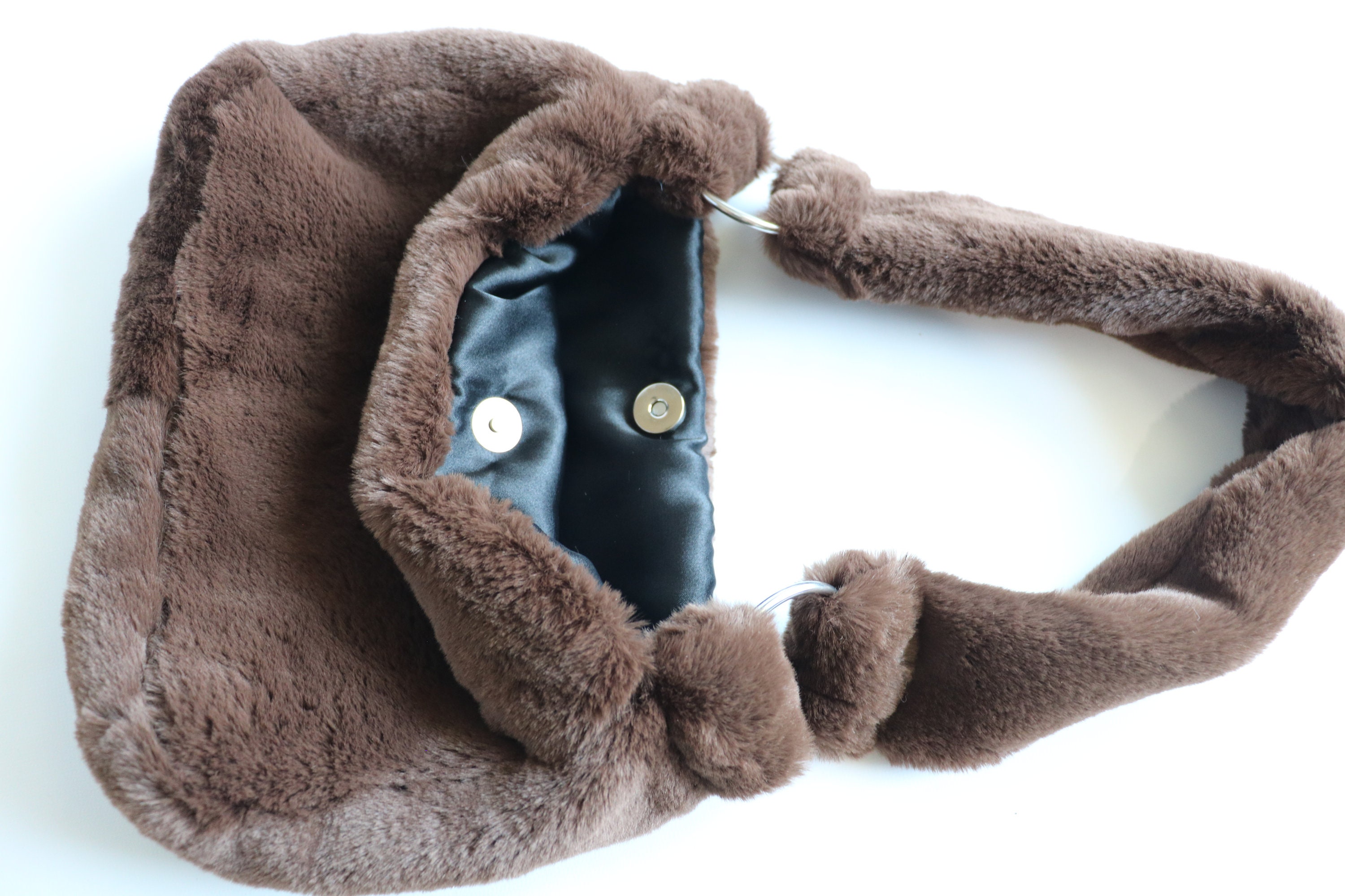 Fluffy Brown Mini Bag Classic 90'S Mini Bag | Etsy