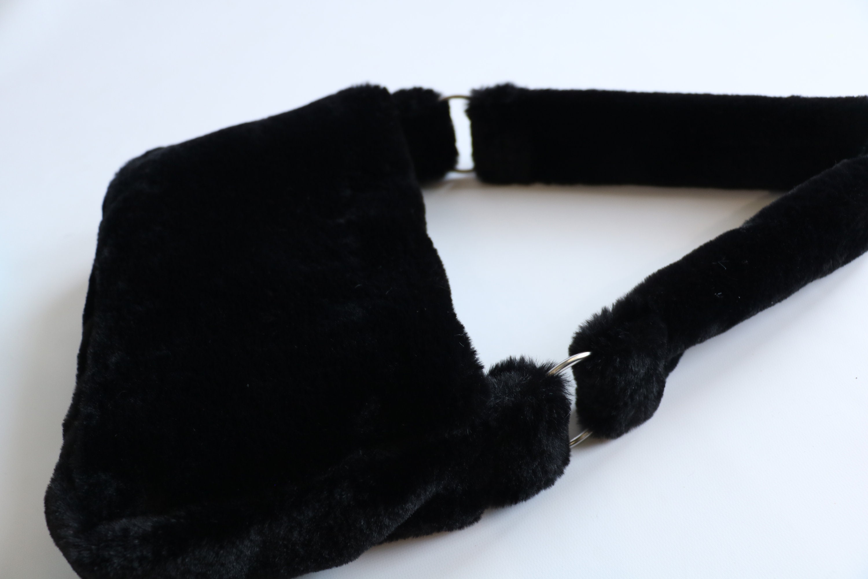 Fluffy Black Mini Bag Classic 90'S Mini Bag - Etsy