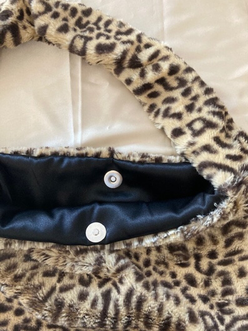 Medium Fluffy Cheetah Print Bag Brown Animal Print Fuzzy | Etsy