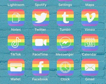 Rainbow Ios Icons - Etsy