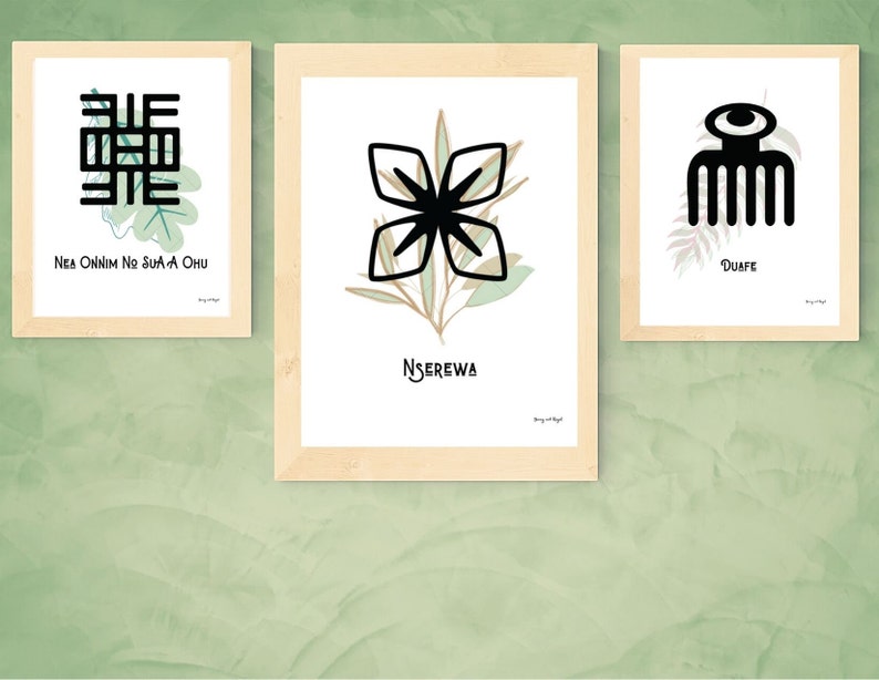 Bundle- Adinkra Printable Wall Art Leaves Bundle "knowledge | Beauty ...