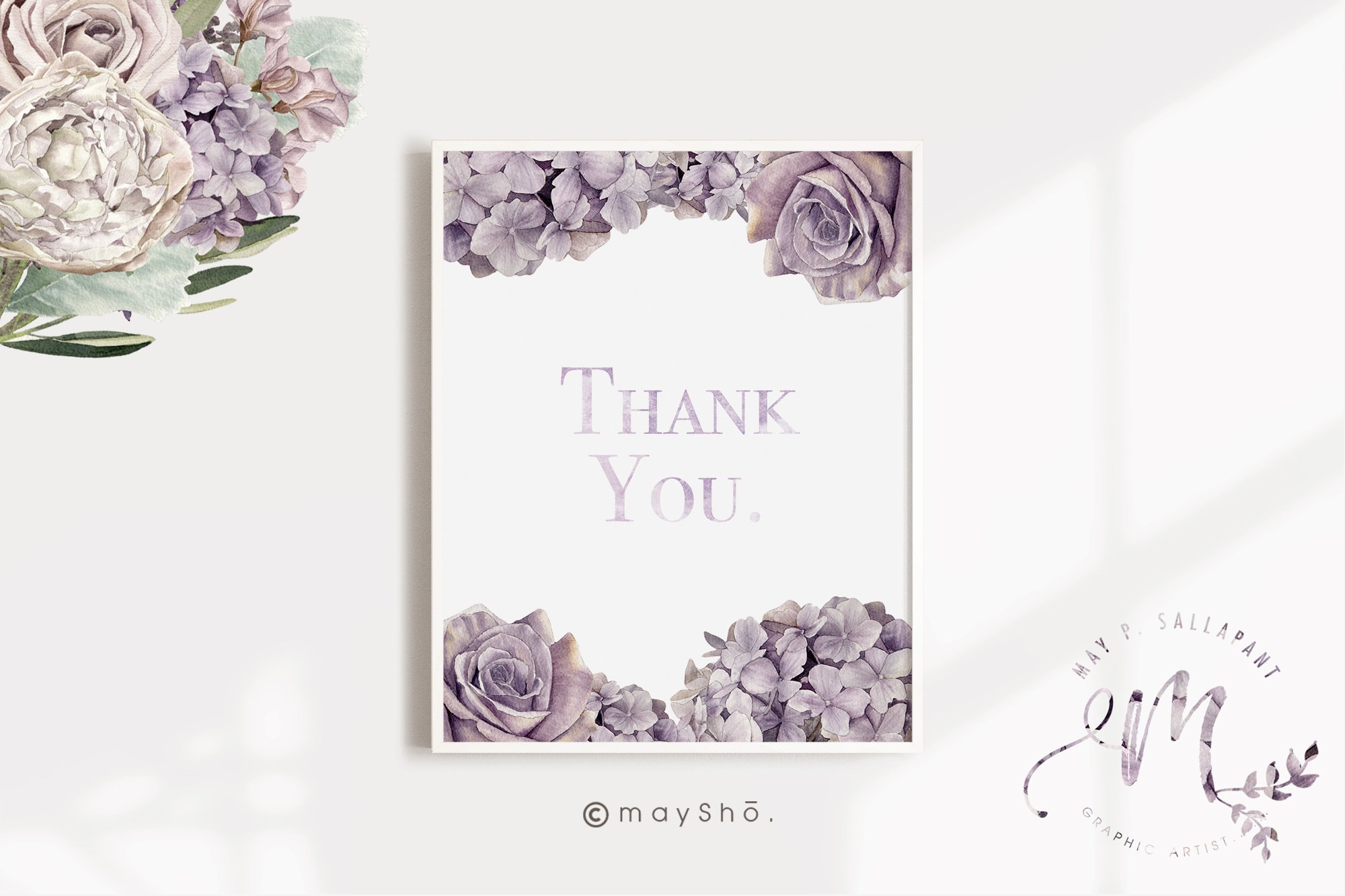Lilac Purple Watercolor Graphics, Flower Clipart, Wedding, Invitation ...