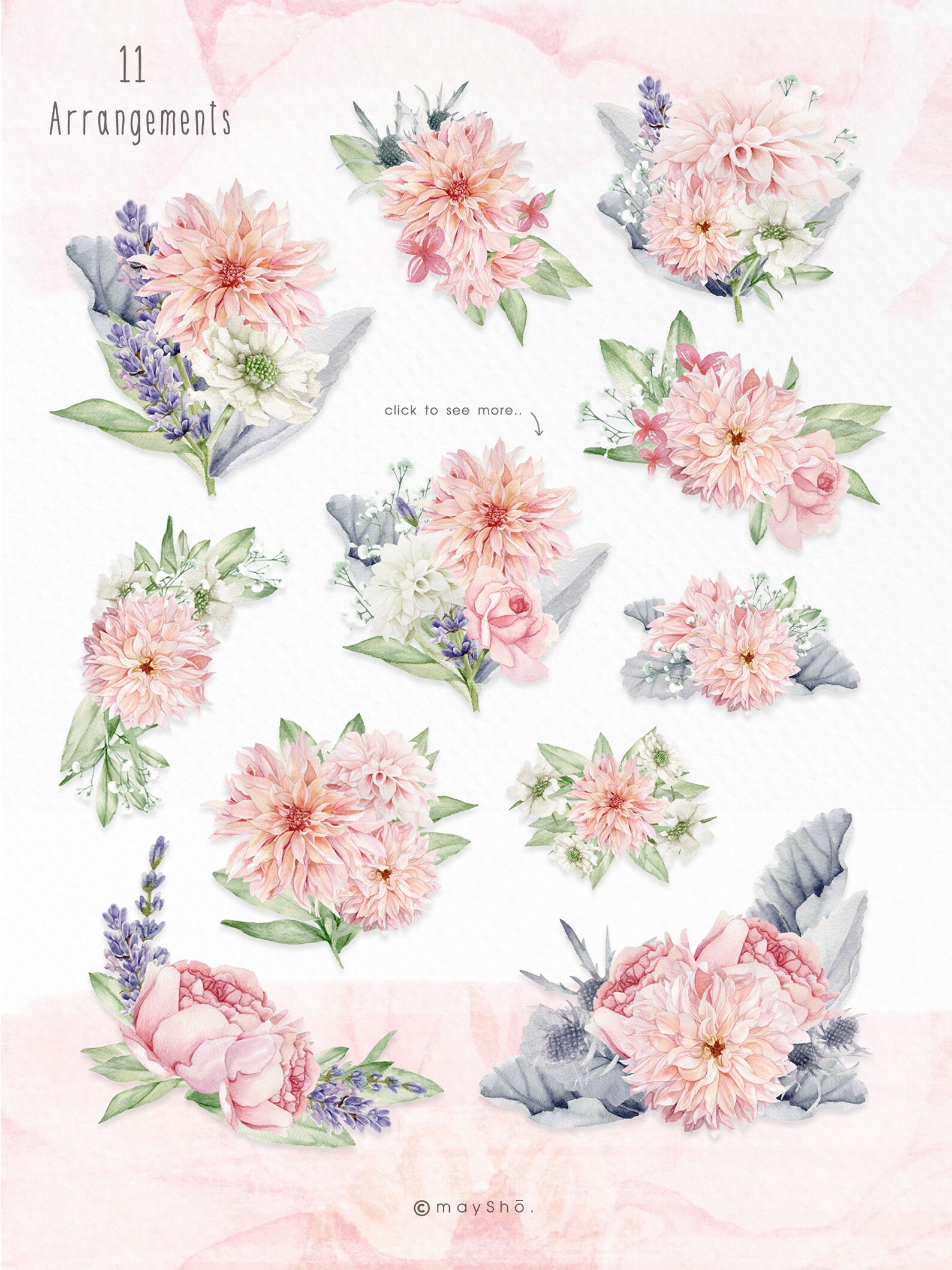 Blush Pink Watercolor Graphics - Etsy