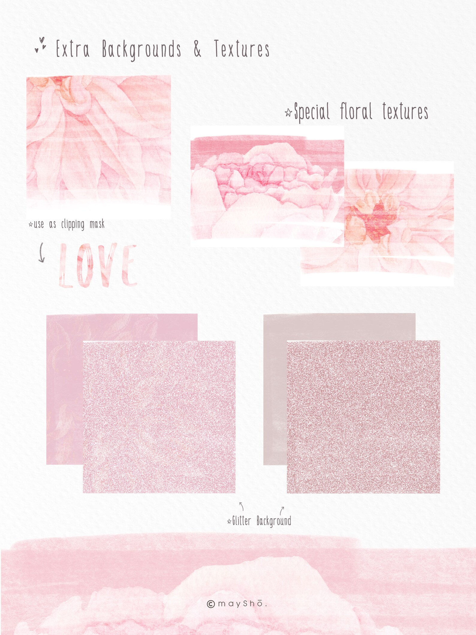 Blush Pink Watercolor Graphics - Etsy