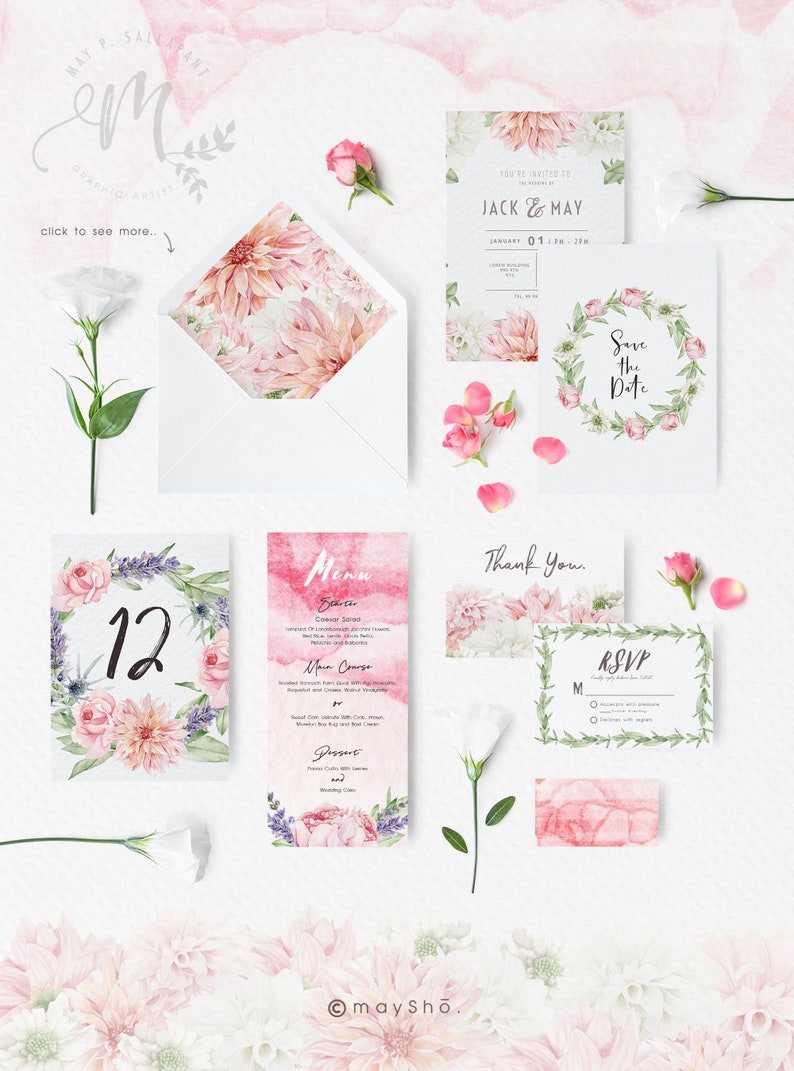 Blush Pink Watercolor Graphics - Etsy