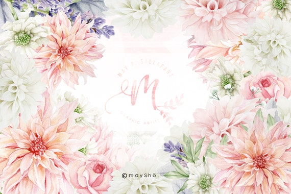 Blush Pink Watercolor Graphics | Etsy