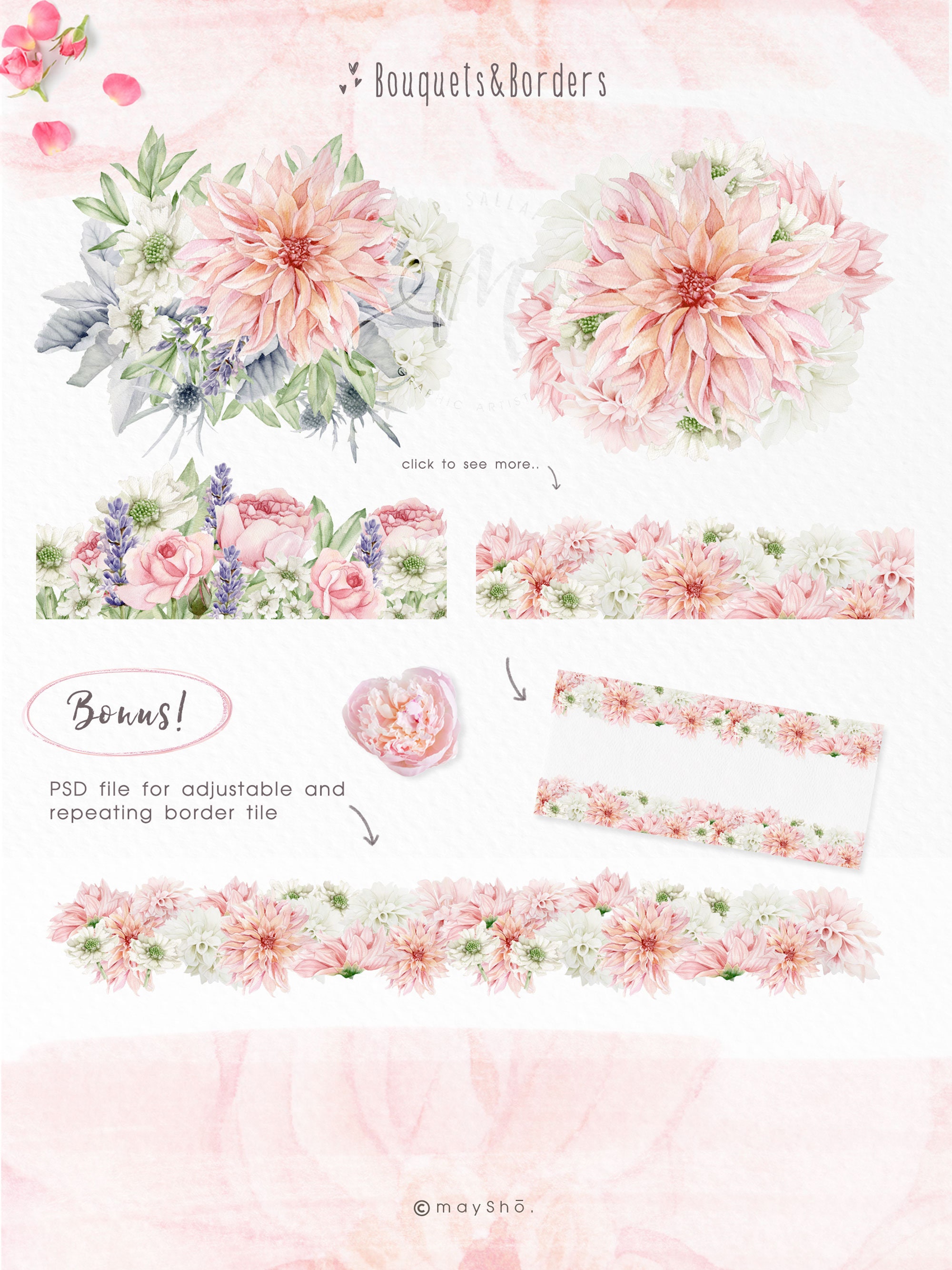 Blush Pink Watercolor Graphics - Etsy