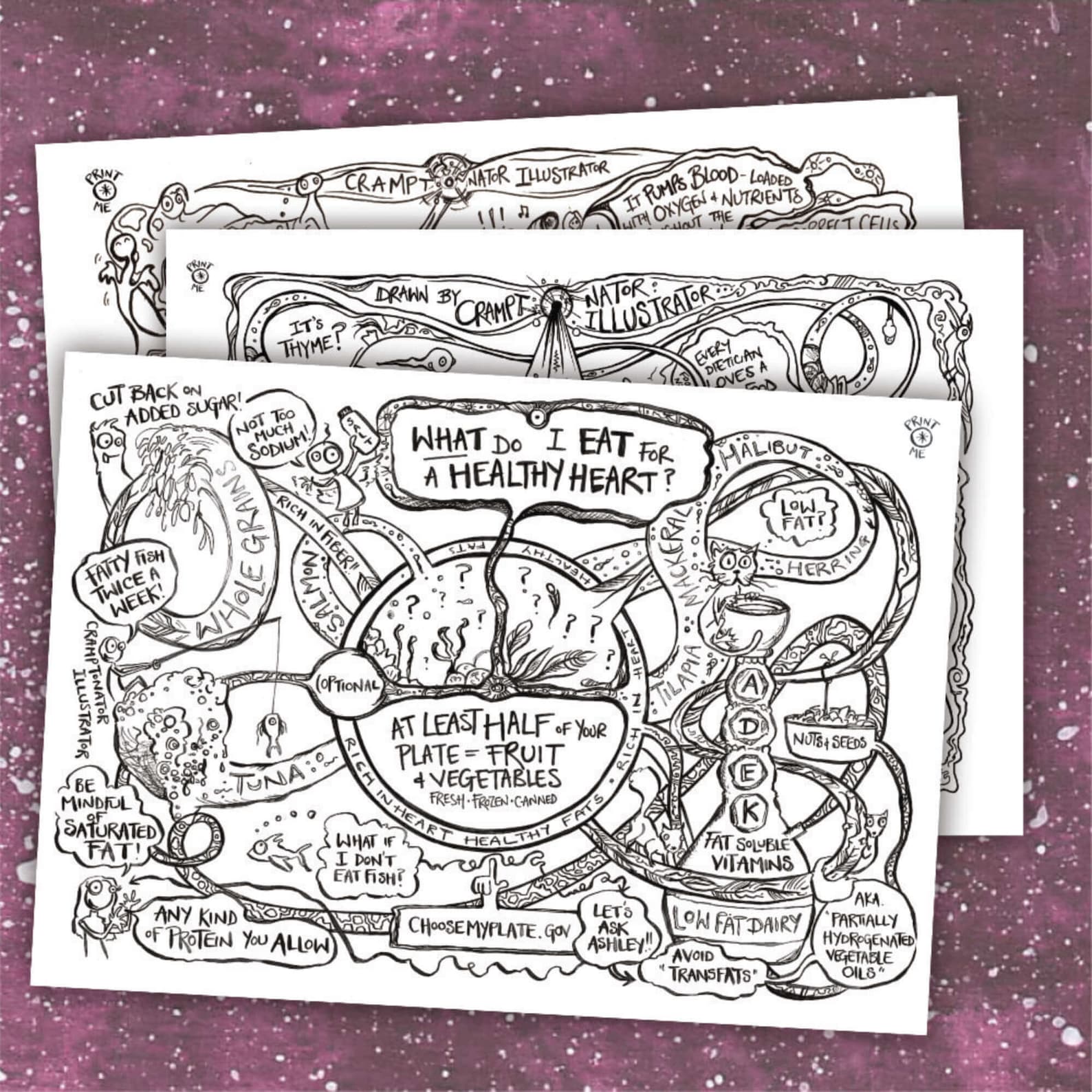 Heart Healthy Diet Printable Game, Heart Health Colouring Pages, Adult ...