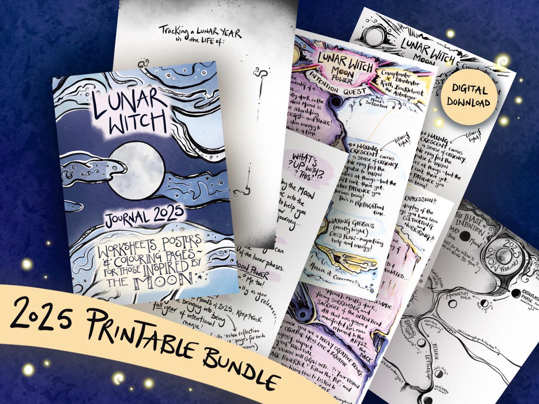 2025 Personalised Printable Lunar Witch Journal, Moon Journaling Guide ...