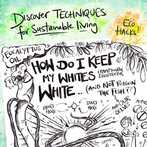 White Laundry Eco Colouring in Printable Page, Ecological Infographic ...