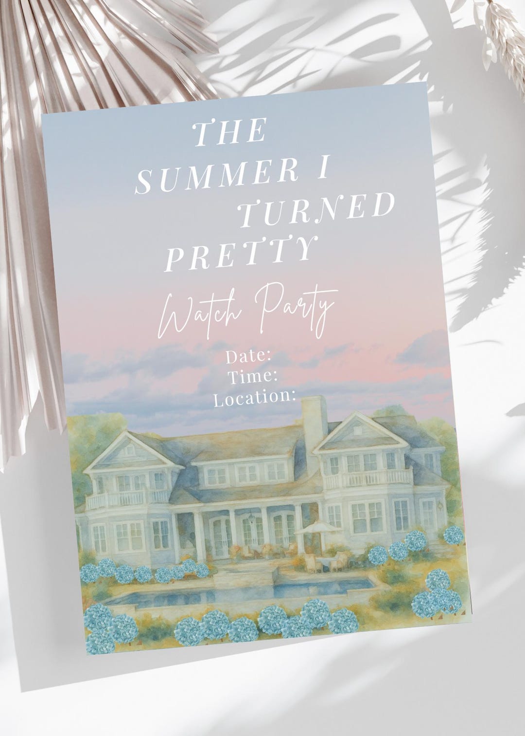 Cousins Beach-inspired Watch Party Invitation | Editable Summer Series ...
