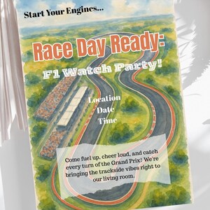 Race Track Birthday Party Invitation | Editable Grand Prix Watch Party ...