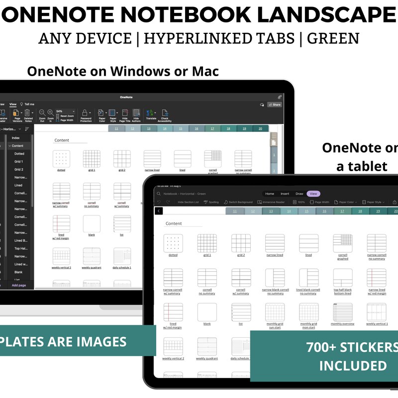Onenote Templates - Etsy