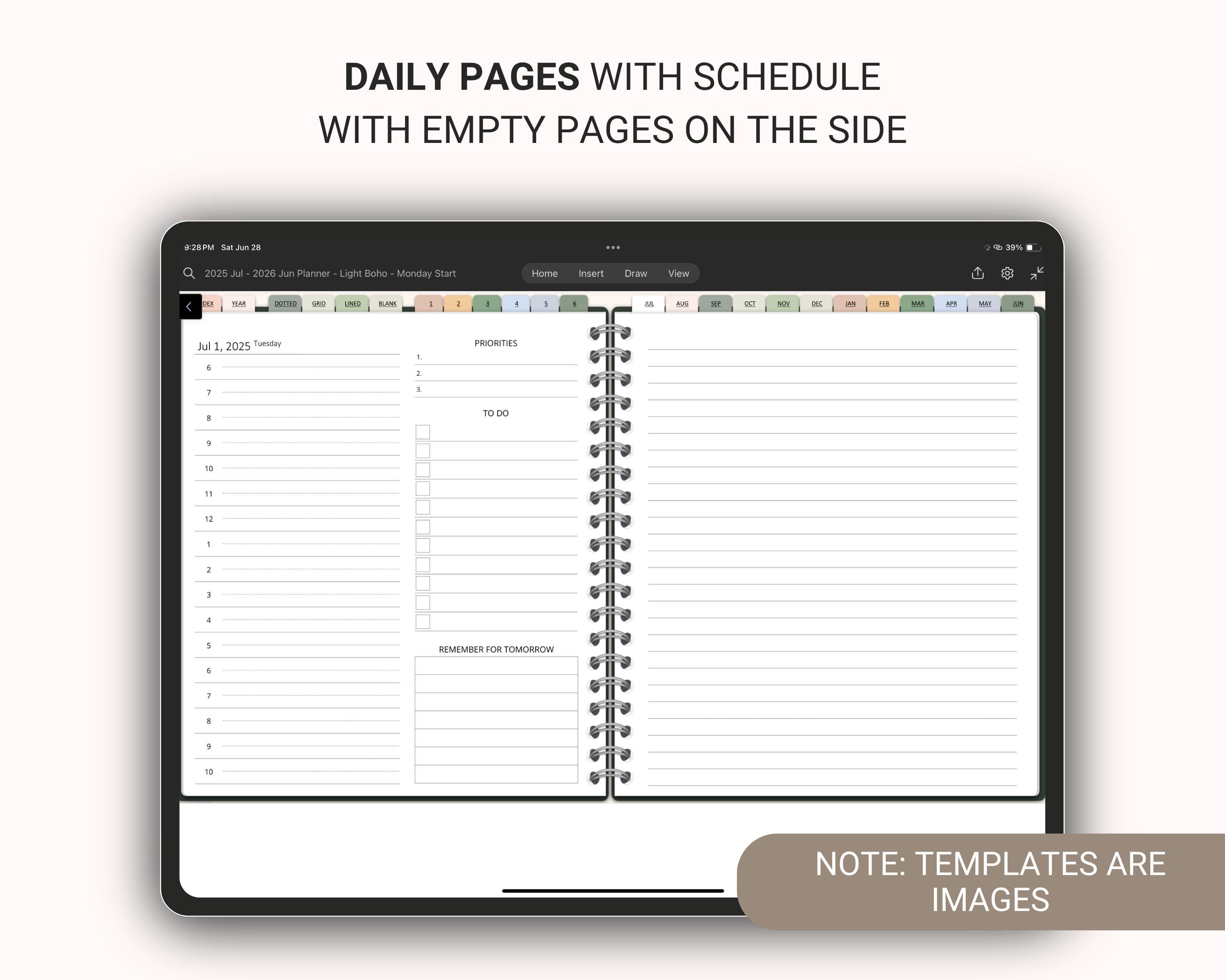 July 2025 to June 2026 Onenote Planner, Digital Midyear Planner ...