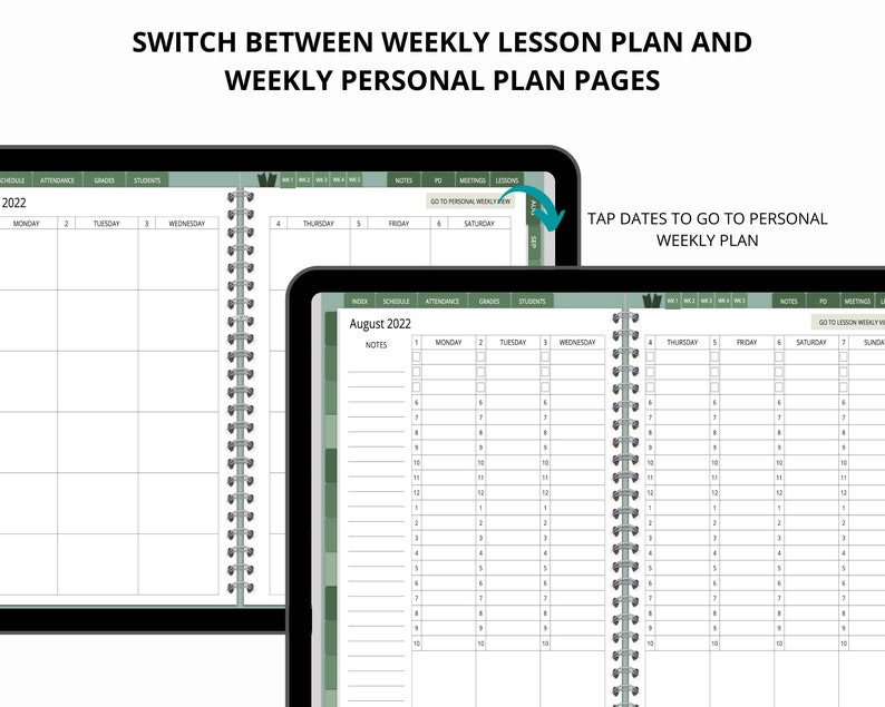 Digital Teacher Planner August Start Teacher Digital Planner - Etsy