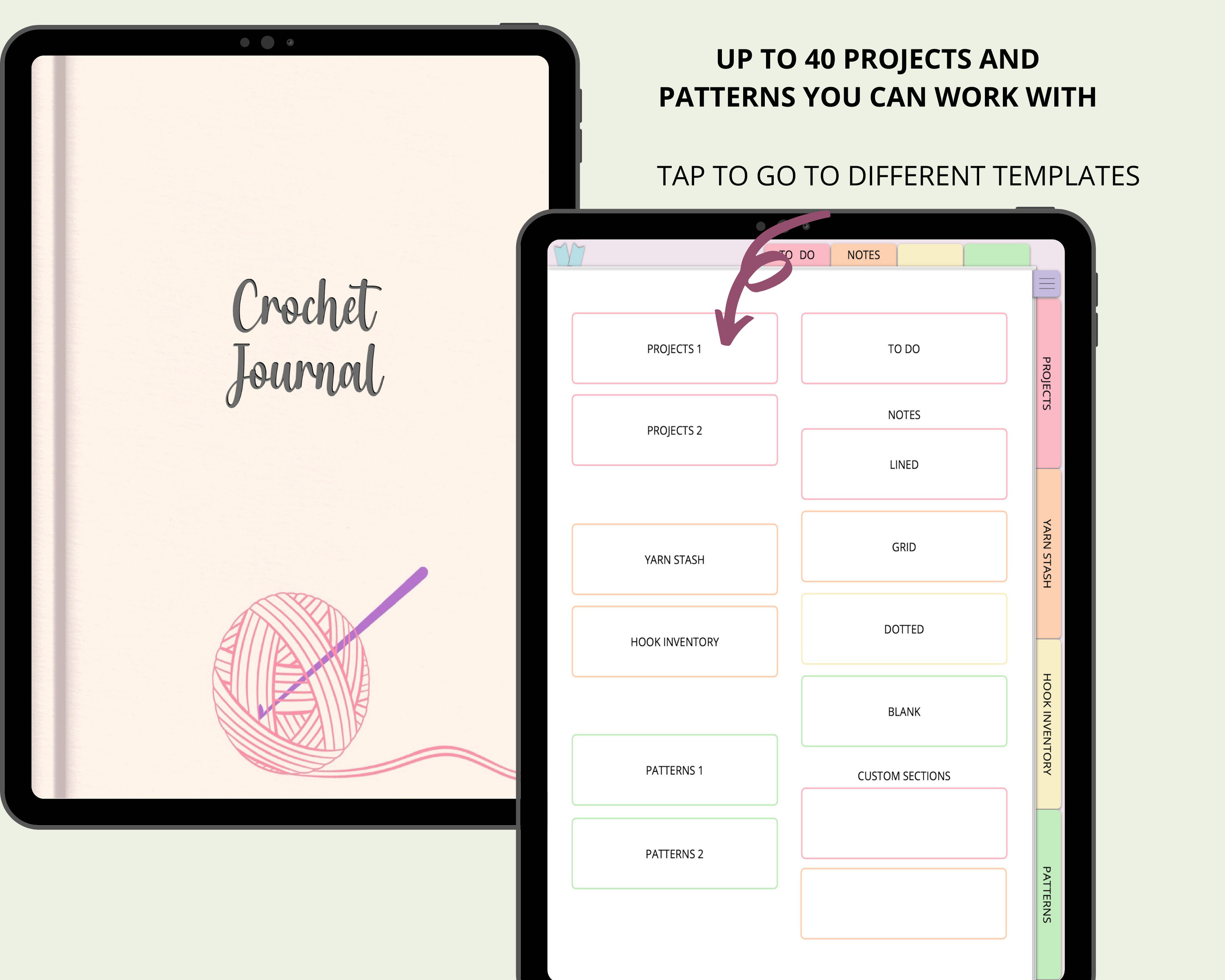 Digital Crochet Pattern Journal Digital Crochet Notebook - Etsy