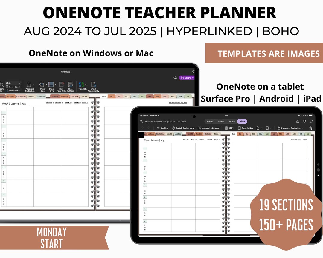 Onenote Teacher Planner Aug 2024 - Jul 2025, Weekly Lesson Planner ...