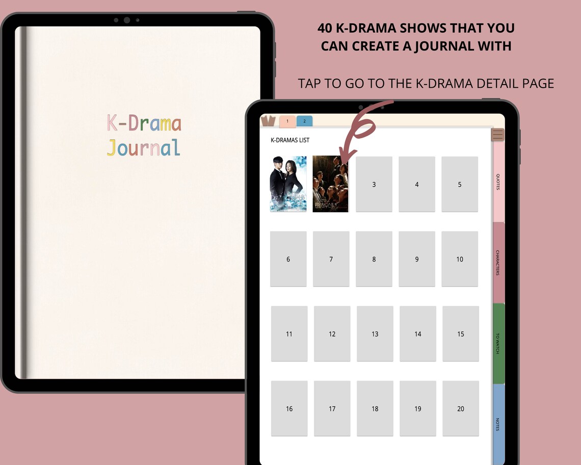 Digital K-drama Journal Kdrama Journal Goodnotes Korean | Etsy