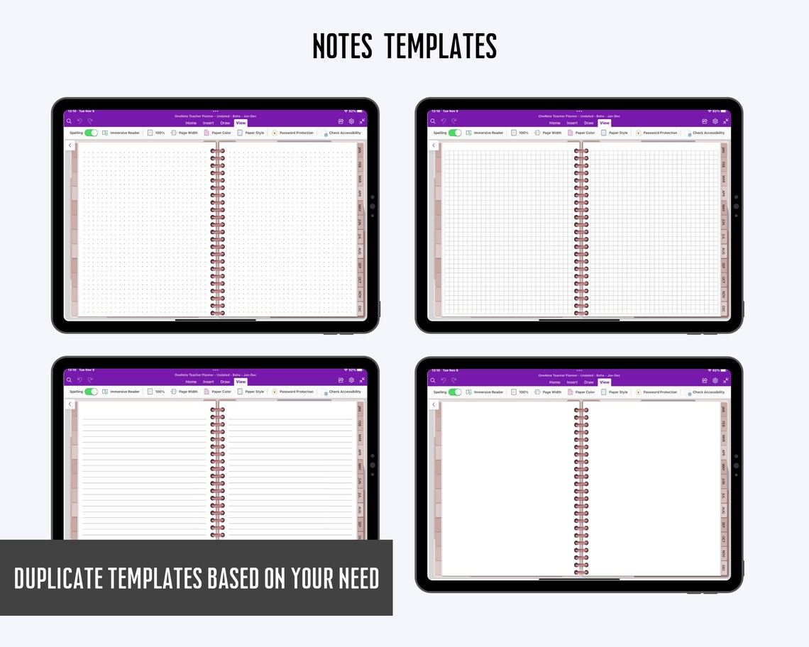 Onenote Teacher Planner Weekly Lesson Planner Undated - Etsy