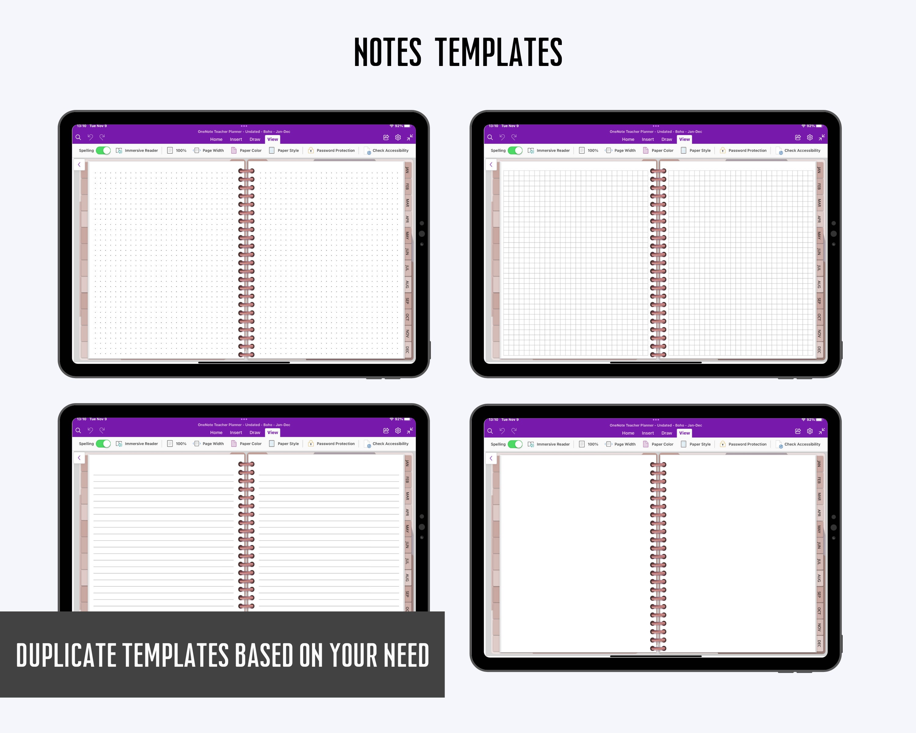 Onenote Teacher Planner Weekly Lesson Planner Undated - Etsy