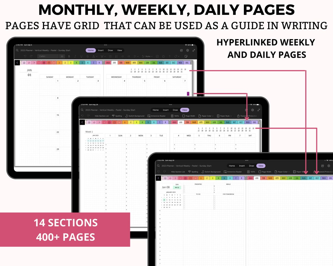 Onenote Planner 2023 Onenote Weekly Planner Dated Onenote - Etsy