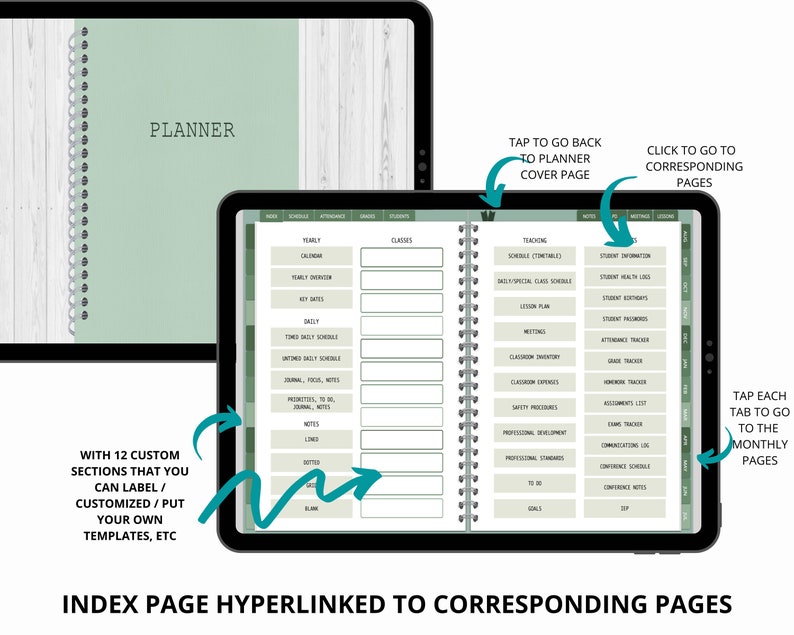 Digital Teacher Planner August Start Teacher Digital Planner - Etsy