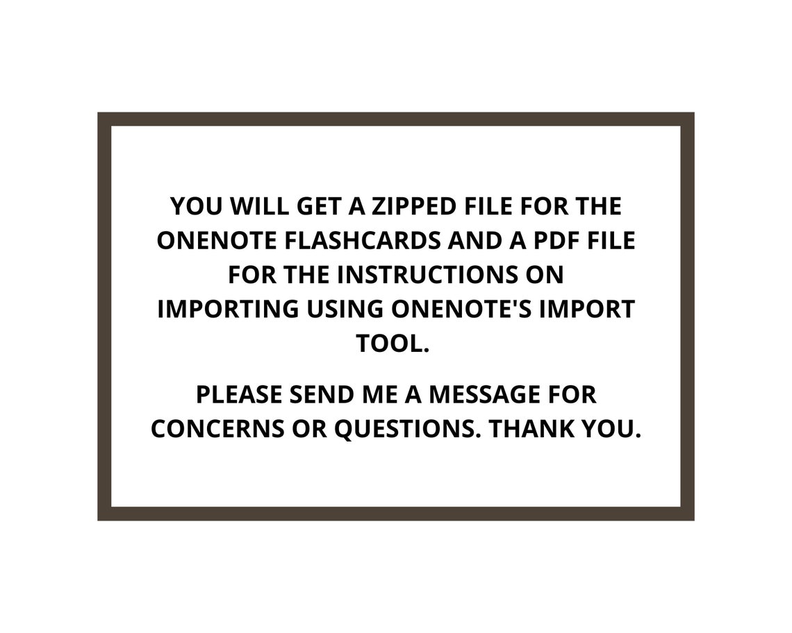 Onenote Flash Cards Template, Onenote Digital Flashcards, Onenote ...