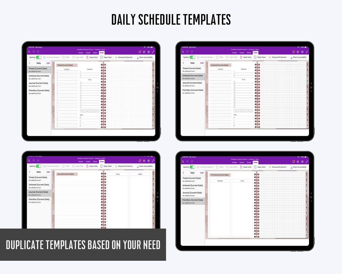 Onenote Teacher Planner, Undated Teacher Planner, Weekly Lesson Planner ...
