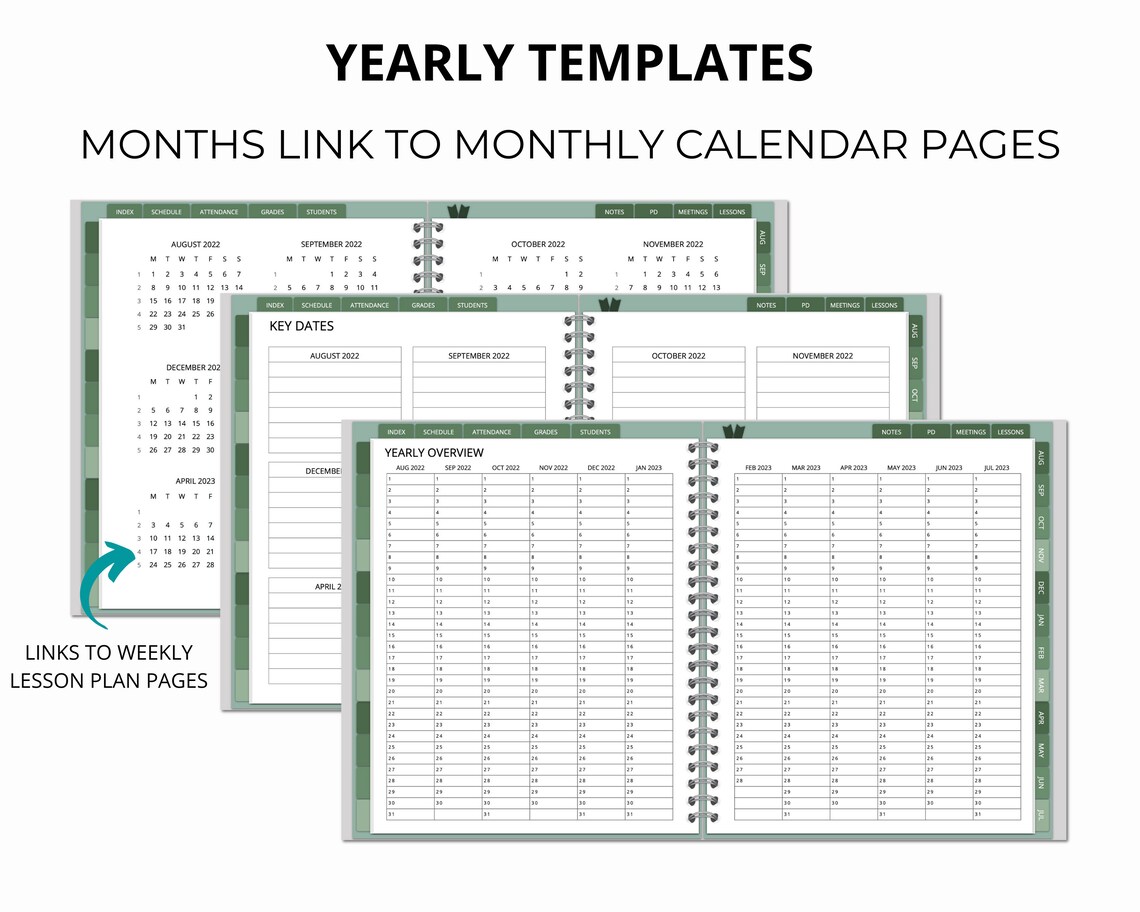 Digital Teacher Planner August Start Teacher Digital Planner - Etsy