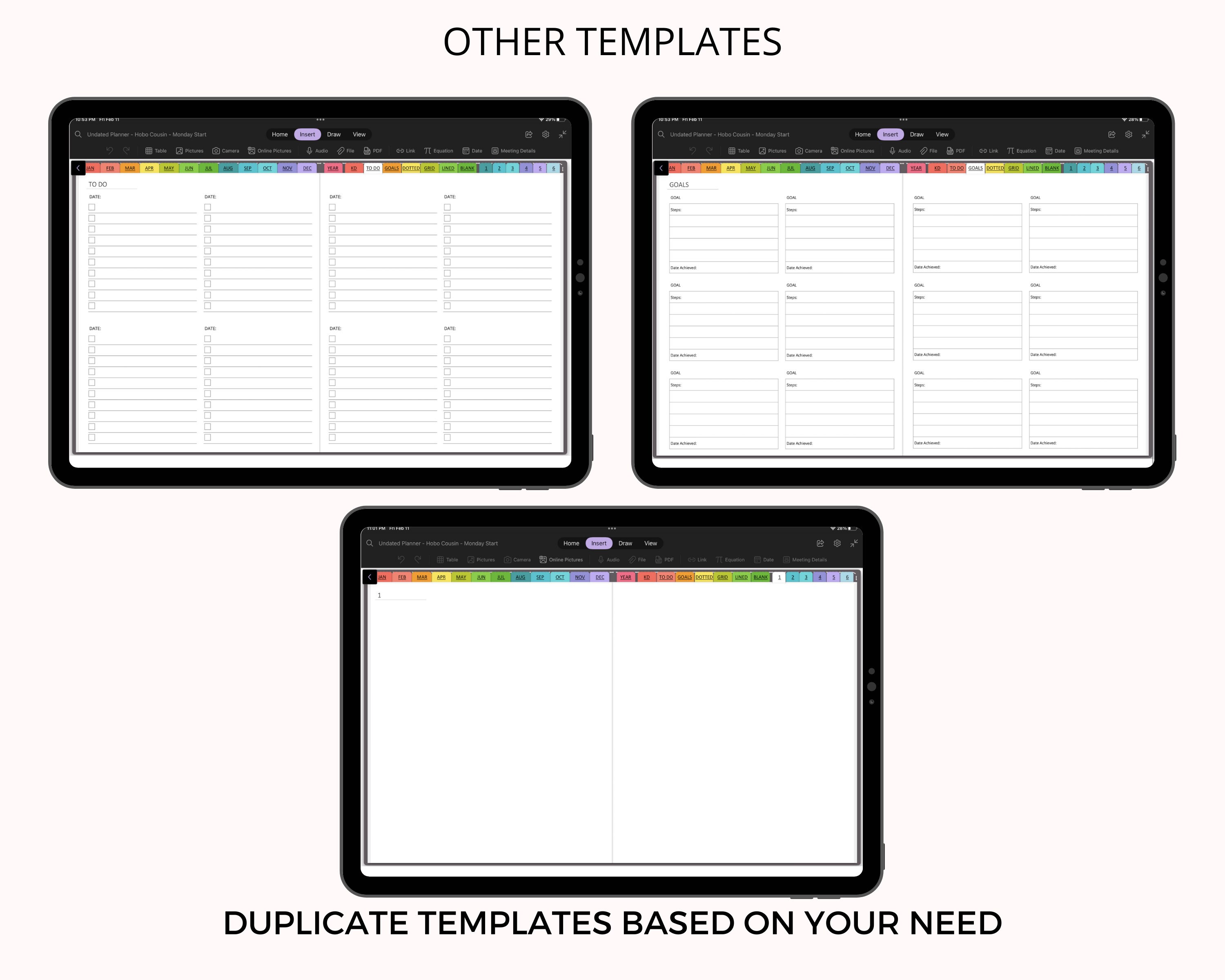Onenote Undated Digital Planner Onenote Planner Undated - Etsy