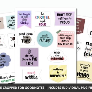 Motivational Digital Stickers, Motivational Stickers for Goodnotes ...
