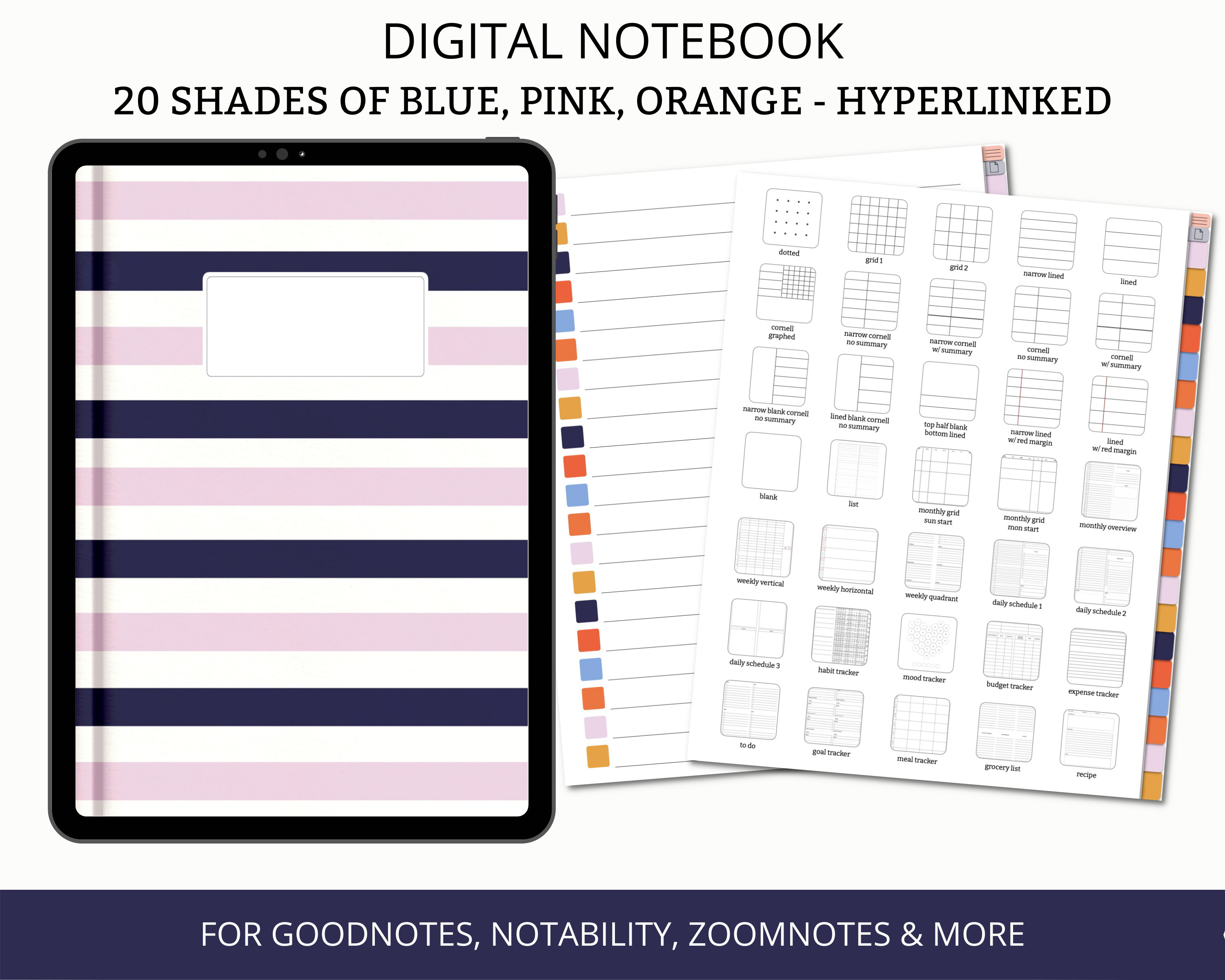Digital Notebook Goodnotes Digital Notebook for iPad Tablet - Etsy