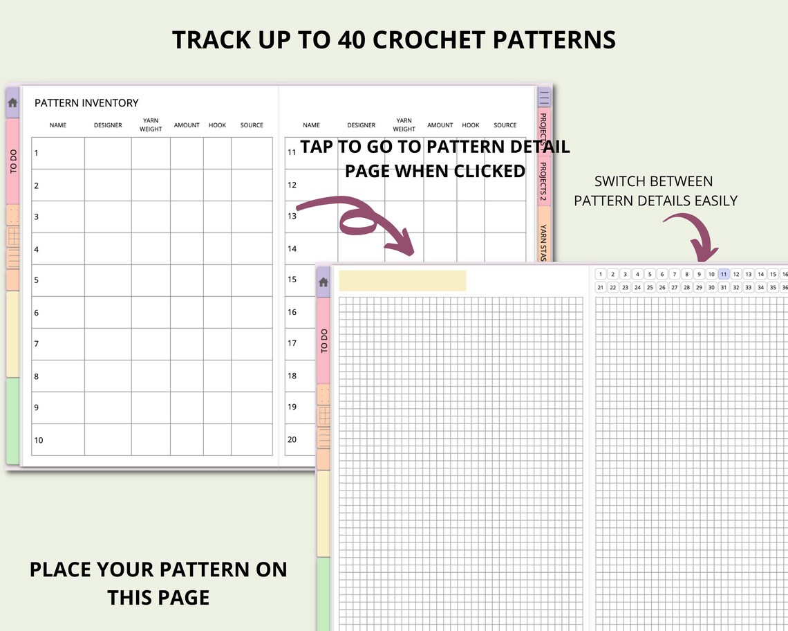 Crochet Planner Digital Crochet Journal Crochet Project | Etsy