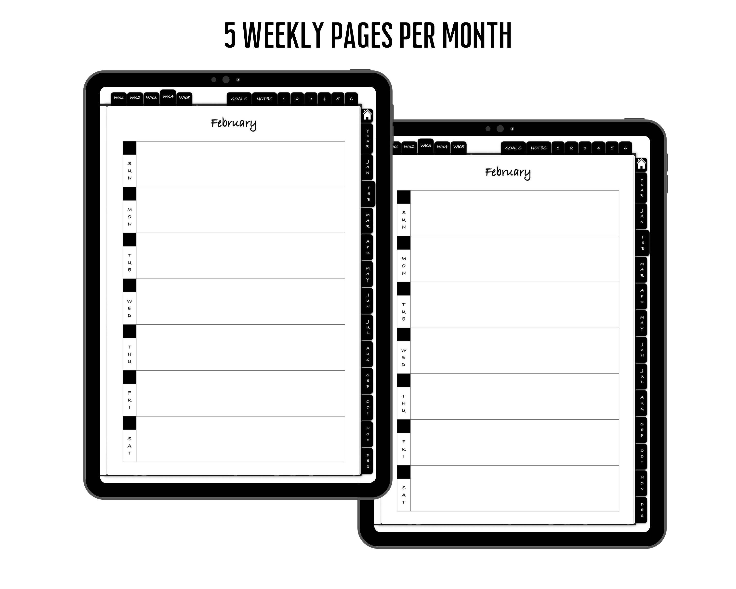 Undated Digital Planner Goodnotes Ipad Planner Notability - Etsy