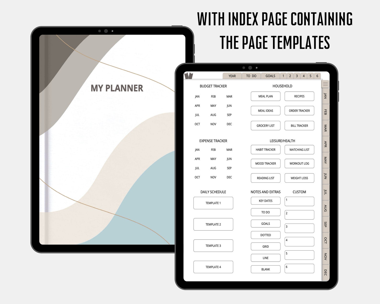 Undated Digital Planner Goodnotes Ipad Planner Notability - Etsy