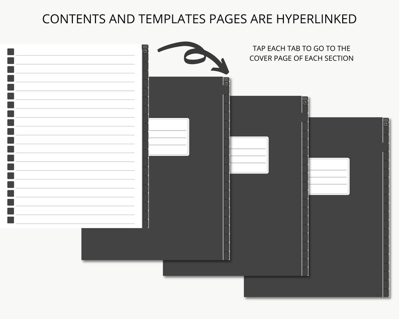 Digital Notebook With Tabs, 20 Hyperlinked Android Notebook, Digital ...