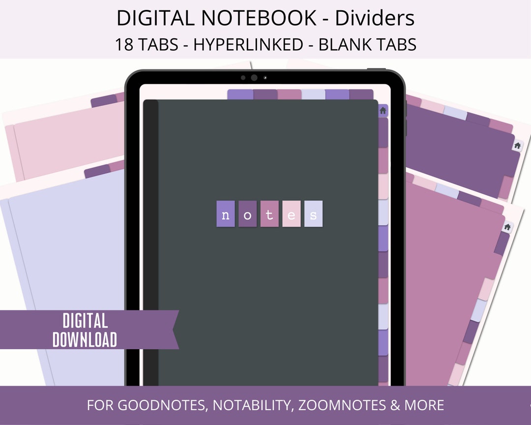 Digital Notebook Goodnotes, Digital Notebook Tabs, Notebook for Ipad ...