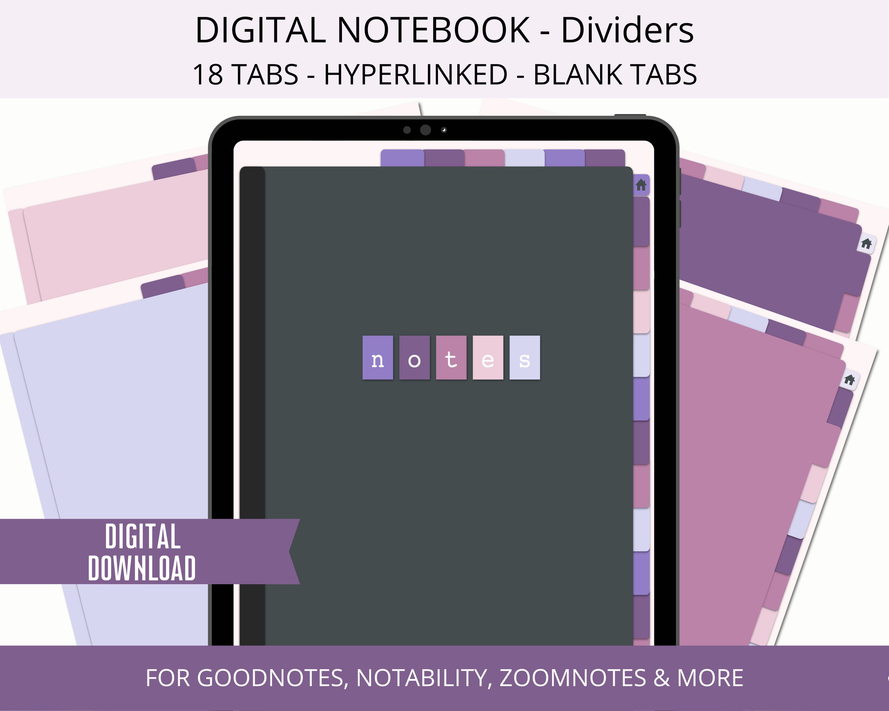 Digital Notebook Goodnotes Digital Notebook Tabs Notebook - Etsy